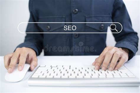 Businessman Using Search Bar Function On Your Website Seo Stock Image