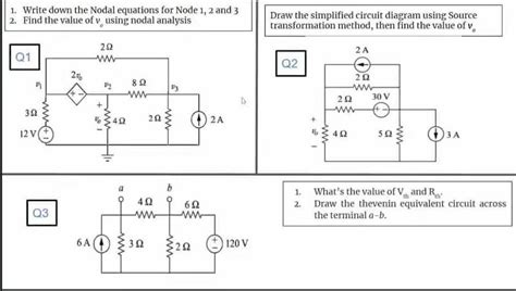 Solved Write Down The Nodal Equations For Node And Chegg