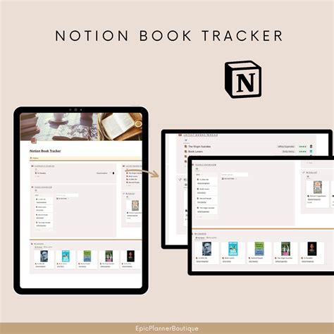 Notion Book Tracker Template Reading Journal Notion Template Book Tracker Notion Dashboard For