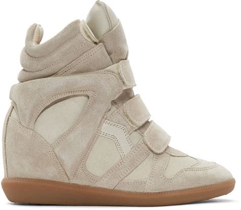 Isabel Marant Taupe Suede Bekett Wedge Sneakers Shopstyle Wedge