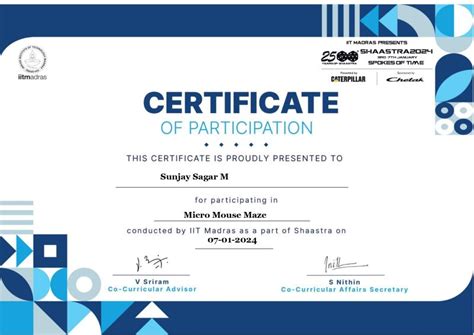 sanjay sagar m on linkedin micromazemouse shaastra2024