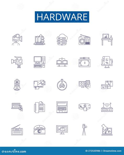 Hardware Line Icons Signs Set Design Collection Of Hardware