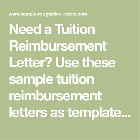 Writing A Successful Tuition Reimbursement Letter Free Templates