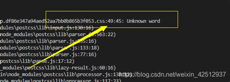 vue npm run build 错误 csssyntaxerror xxxx unknown word 清梦徐徐丶莫 博客园