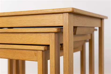 Vintage Scandinavian Oak Nesting Tables For Sale At 1stdibs