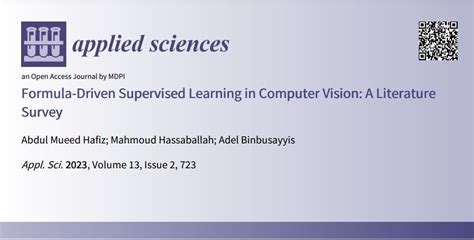 Applied Sciences Mdpi On Linkedin Formula Driven Supervised Learning In Computer Vision A