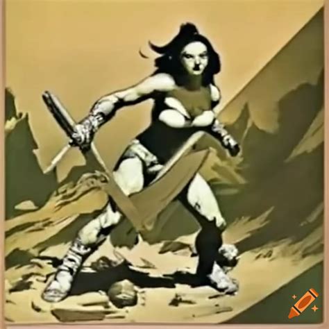 Compositional Layout Sketches Of Female Characters By Frank Frazetta On