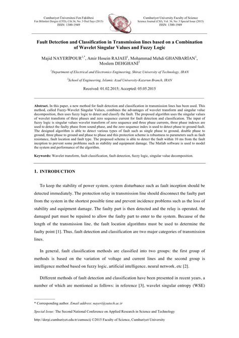 Pdf Fault Detection And Classification In Transmission Lines Dokumentips