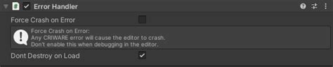 Criware Unity Plugin Manual Criware Error Handler
