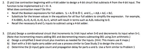 Solved 5 Pts Consider The Adder Subtractor Circuit Shown