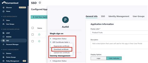 SSO With JumpCloud Product Fruits Help Center