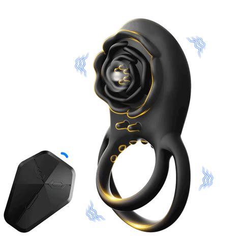 Rose Clit Stmulator And Vibrating Penis Ring Toy For Couples