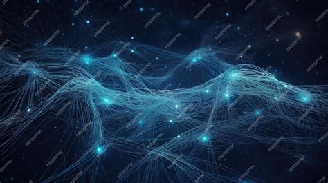 Premium Photo Abstract Neural Network Of Glowing Blue Particles And