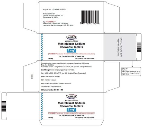 Montelukast Chewable Tablets Fda Prescribing Information Side Effects And Uses