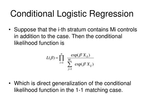 Ppt Conditional Logistic Regression Powerpoint Presentation Id3096357
