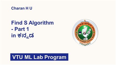 Find S Algorithm In Kannada Vtu Machine Learning Laboratory Program