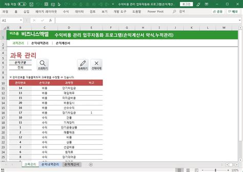 수익비용 관리 업무자동화 프로그램손익계산서 약식누적관리 비즈폼 샘플양식 다운로드 수익비용 관리 업무자동화 프로그램손익계산서 약식누적관리 비즈폼 샘플양식 다운로드