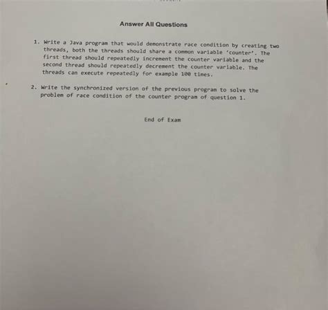 Solved Answer All Questions 1 Write A Java Program That