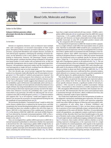Pdf Enhancer Deletion Generates Cellular Phenotypic Diversity Due To Bimodal Gene Expression