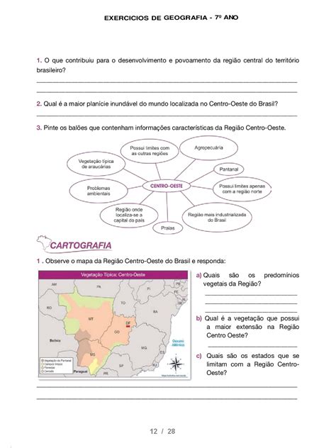 Atividades De Geografia 7 Ano Formação Do Territorio Brasileiro Braincp
