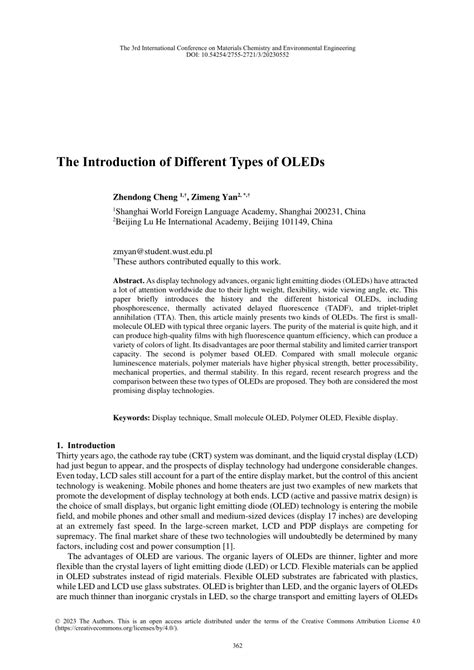 Pdf The Introduction Of Different Types Of Oleds