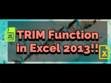 How To Use Excel TRIM Function In Office 365 GEEKEXCEL YouTube