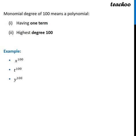 Ex 21 3 Give One Example Each Of A Binomial Of Degree