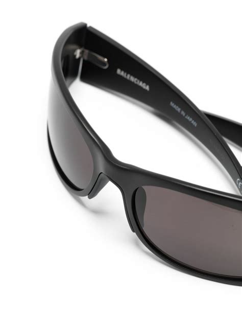 Balenciaga Eyewear Black Reverse Xpander Wrap Sunglasses Balenciaga