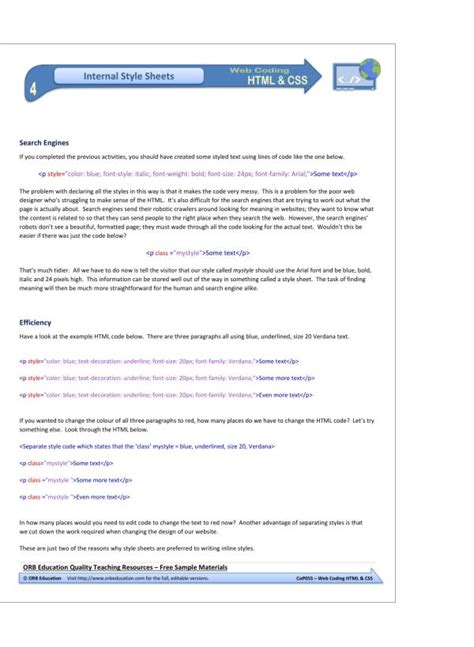 Web Coding HTML CSS ORB Education Australia