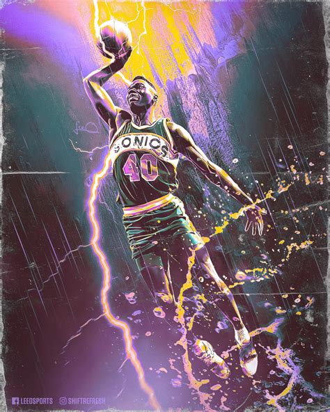 Shawn Kemp Nba Wallpaper Poster By Skythlee On Deviantart
