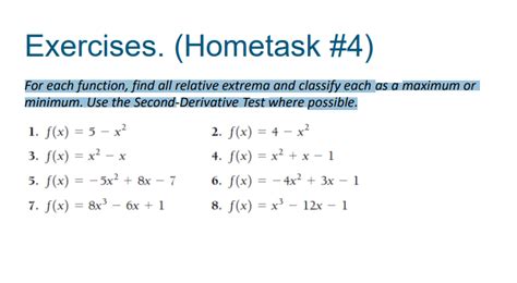 solved for each function find all relative extrema and