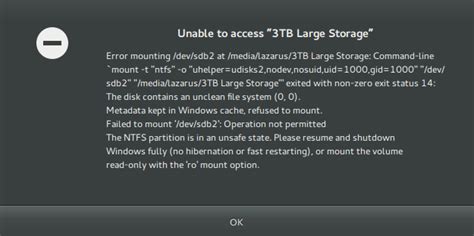 Unable To Access NTFS Drive On Linux Linux Level1Techs Forums