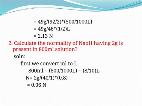 Molarity Molality And Normality Formula And Their Calculation Pptx