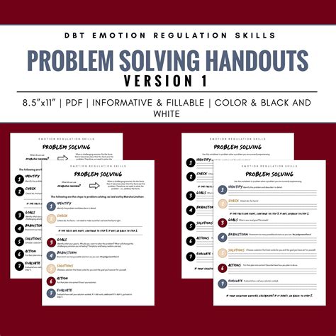 Problem Solving DBT Skill Handouts Etsy