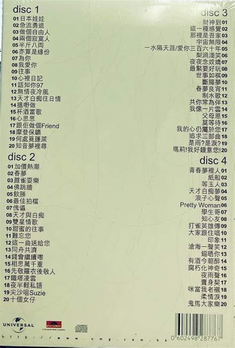 Sam Hui Universal Music Boxset Collection 許冠傑 百花齊放 4cd Musiccdhk