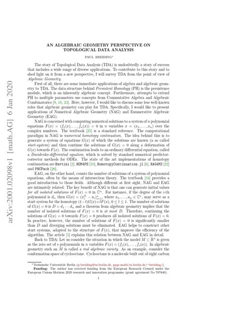 An Algebraic Geometry Perspective On Pdf Equations Algebraic Geometry