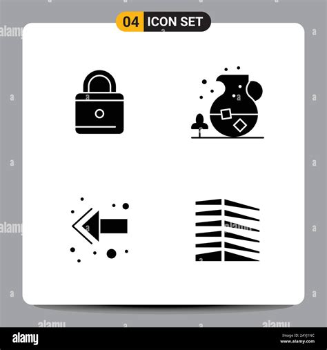 4 Black Icon Pack Glyph Symbols Signs For Responsive Designs On White