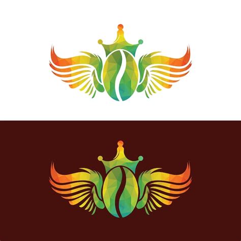 플라잉 커피 로고 템플릿 프리미엄 벡터