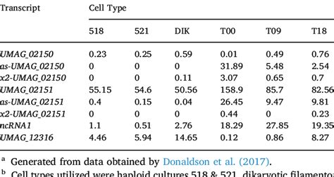 Normalized Rna Seq Expression Data Fpkm In Multiple U Maydis Cell Download Scientific