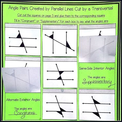 Geometry Parallel Lines And Transversals Worksheet Answers Geometry Worksheets Teaching