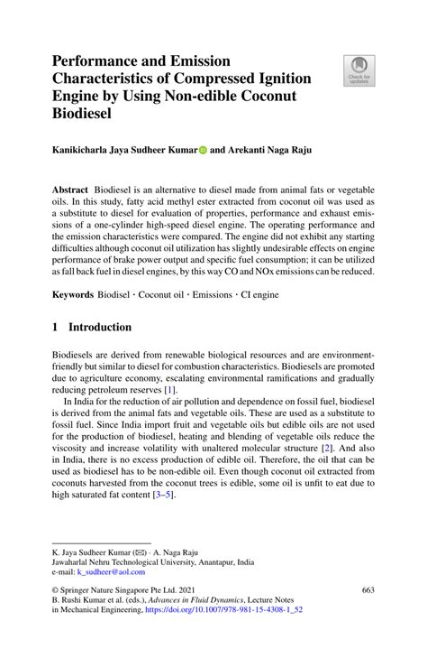 Pdf Performance And Emission Characteristics Of Compressed Ignition Engine By Using Non Edible