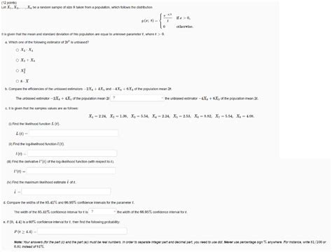 solved 12 points let x1 x2 x be a random sample of