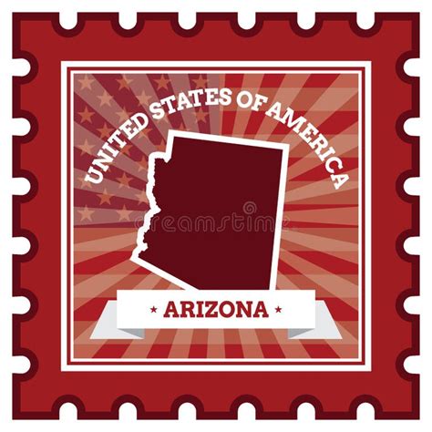 Arizona Postage Stamp Vector Illustration Decorative Design Stock