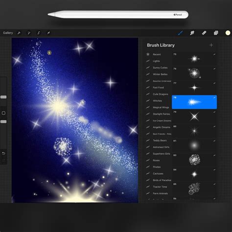 Artstation 100 Lights Brushes For Procreate Procreate Light Effect Brushes Procreate Stars