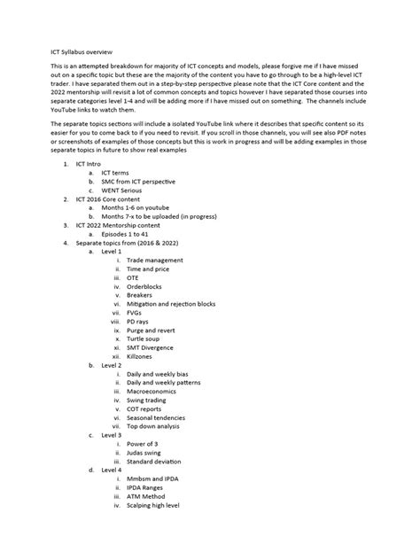 Ict Syllabus Overview Pdf