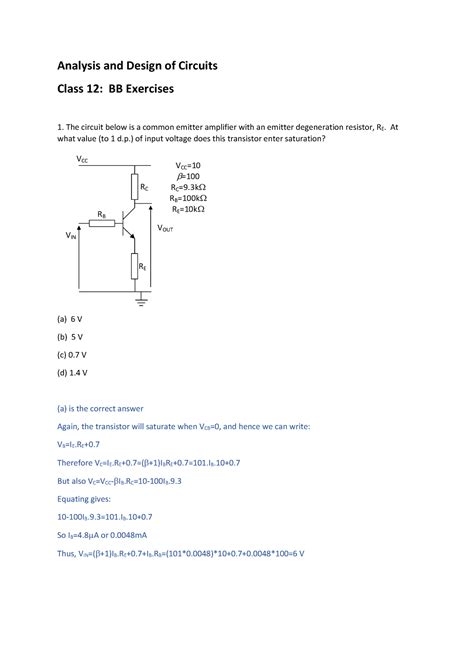 Class 2 Solutions Analysis Design Circuit Analysis And Design Of Circuits Class 12 Bb Class 2 Solutions Analysis Design Circuit Analysis And Design Of Circuits Class 12 Bb