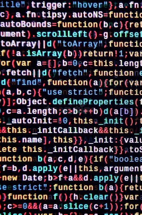Javascript Code In Text Editor Coding Cyberspace Concept Screen Of