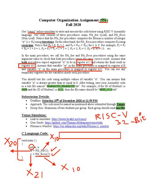 Computer Organization Assignment Pdf Subroutine Applied Mathematics