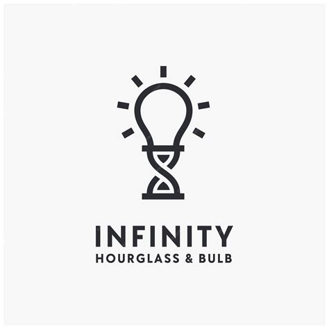 Premium Vector Infinity Hourglass Sand Time With Light Bulb Lamp For