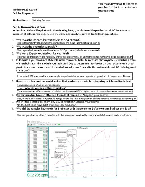 Module 8 Lab Report Na Module 9 Lab Report Cellular Respiration